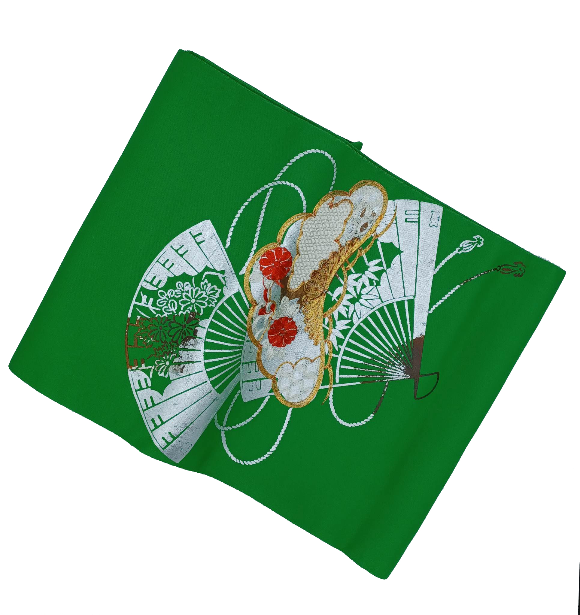 Forest Green with Metallic Cypress Fans and a Hand Couched Pine Bough ...