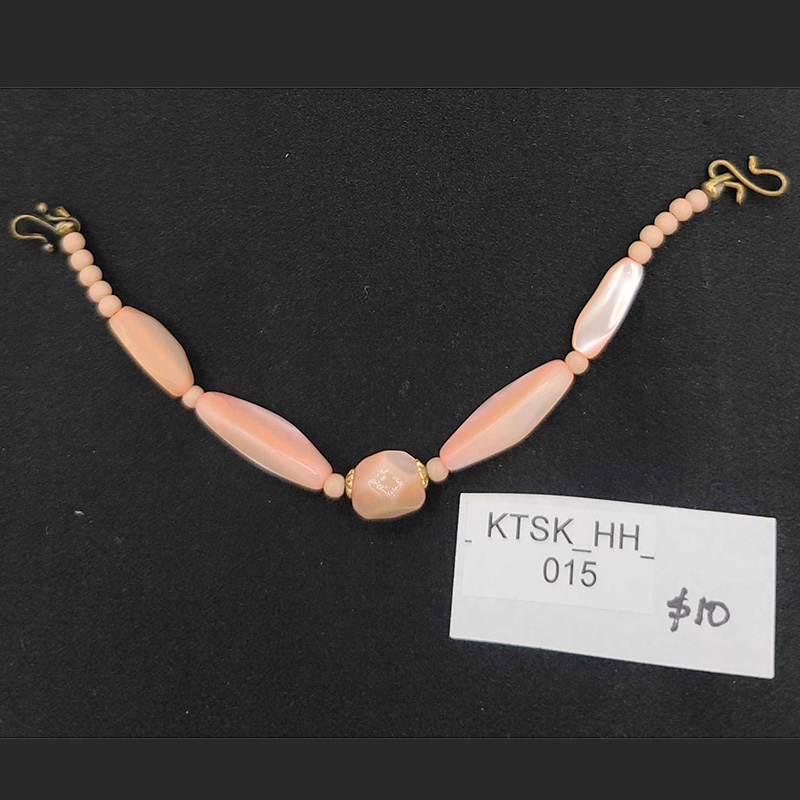 Haori Himo with Pinky Peach Beads – Tangerine Mountain